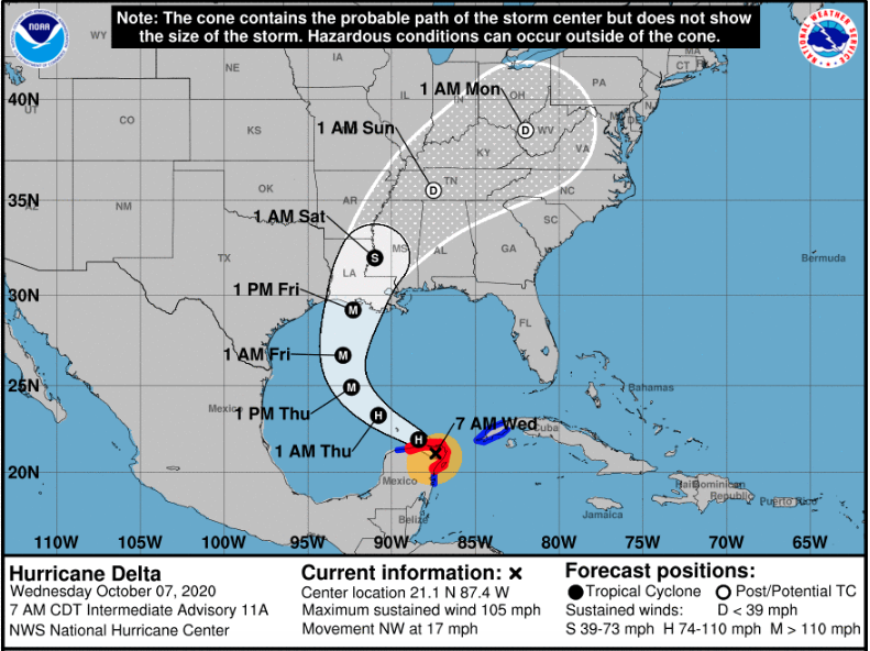 Delta gathers strength in Caribbean; headed into Gulf and our way ...