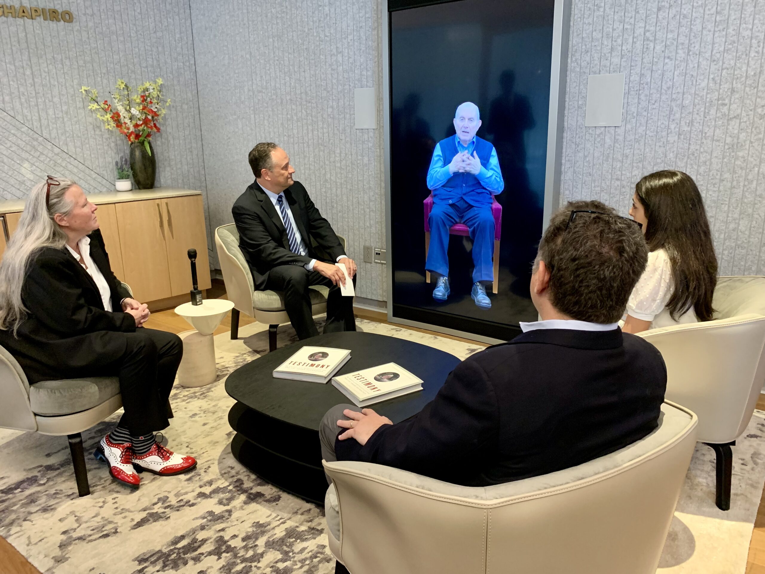 Doug Emhoff spoke to a Holocaust survivor — and his AI twin — at a ...