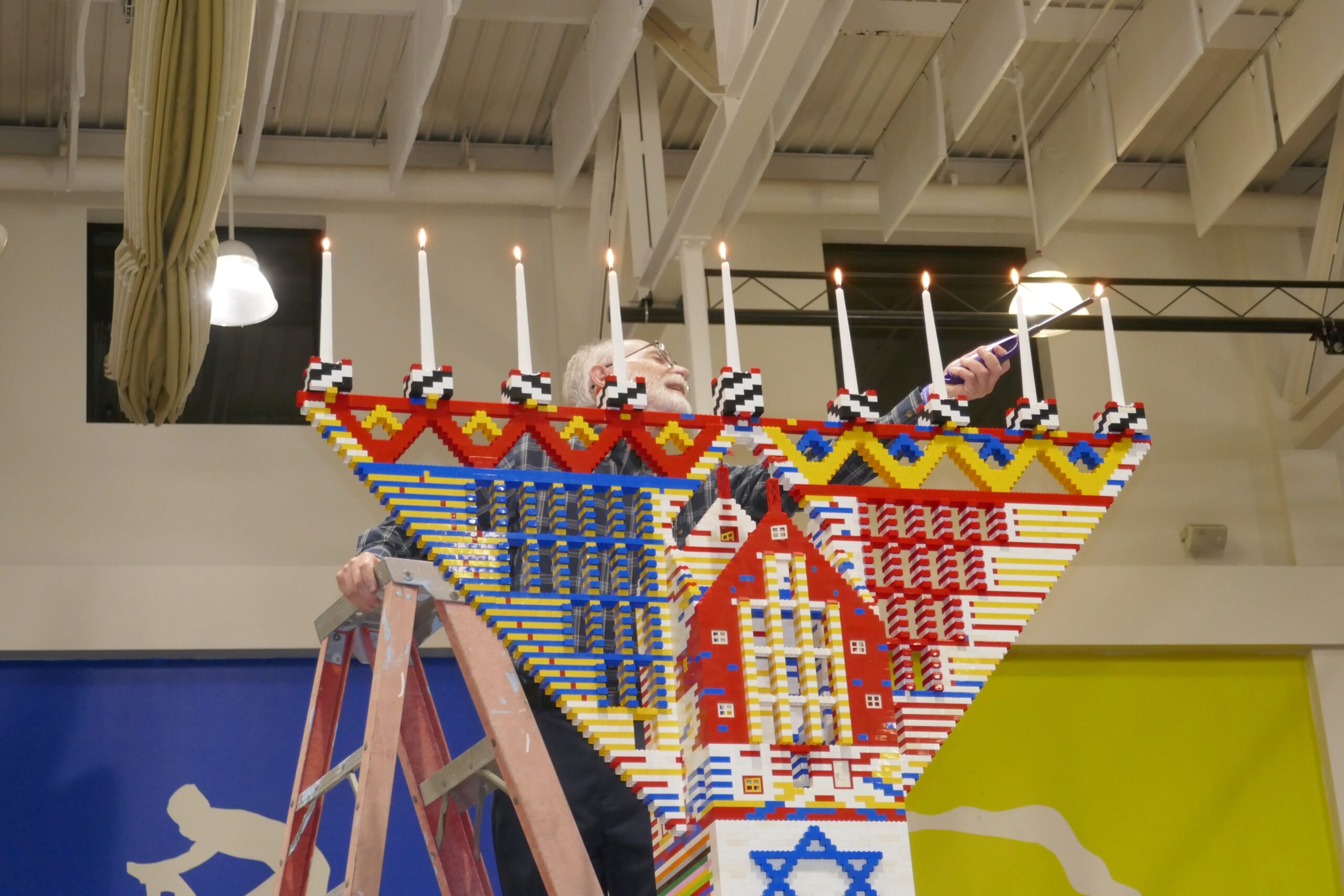 World's tallest Chanukiah made out of Legos erected at Metairie JCC ...